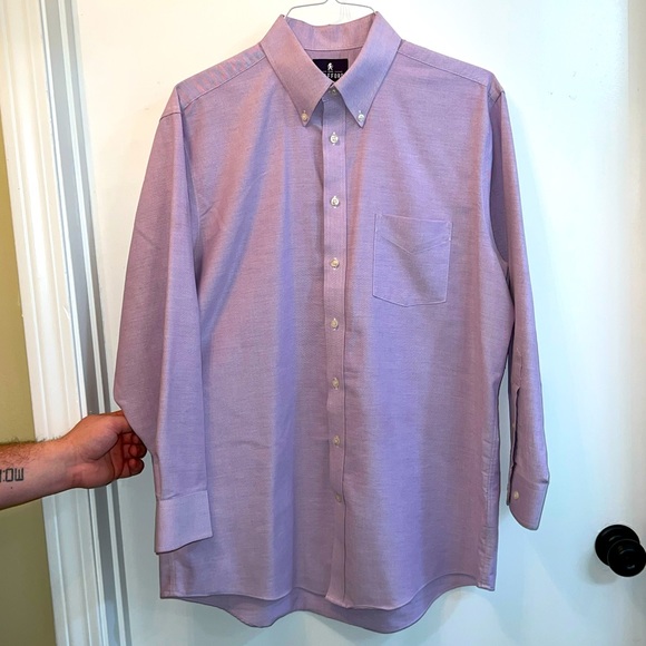 Stafford | Shirts | Stafford Mens Purple Regular Fit Button Down Dress Shirt 65 3233 | Poshmark